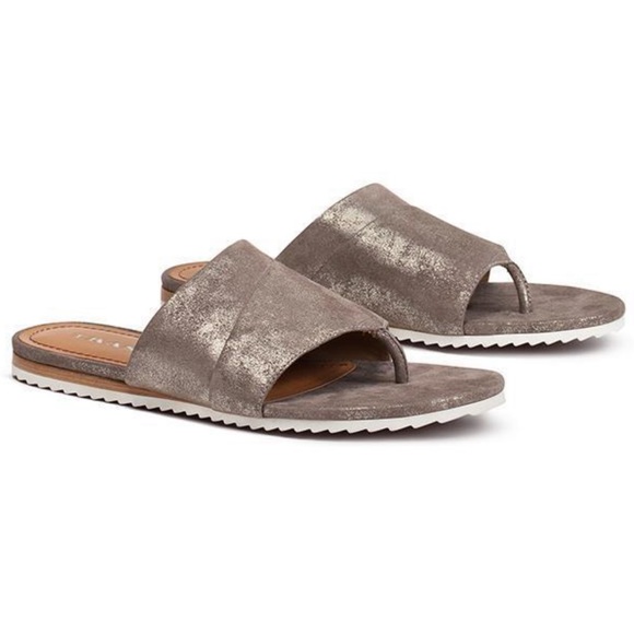 Trask | Shoes | Trask Sage Metallic Suede Sandals Sz 7 | Poshmark